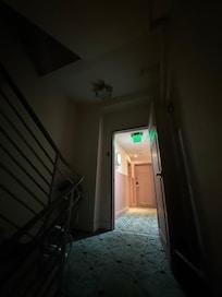 Dark stairwell. No lights