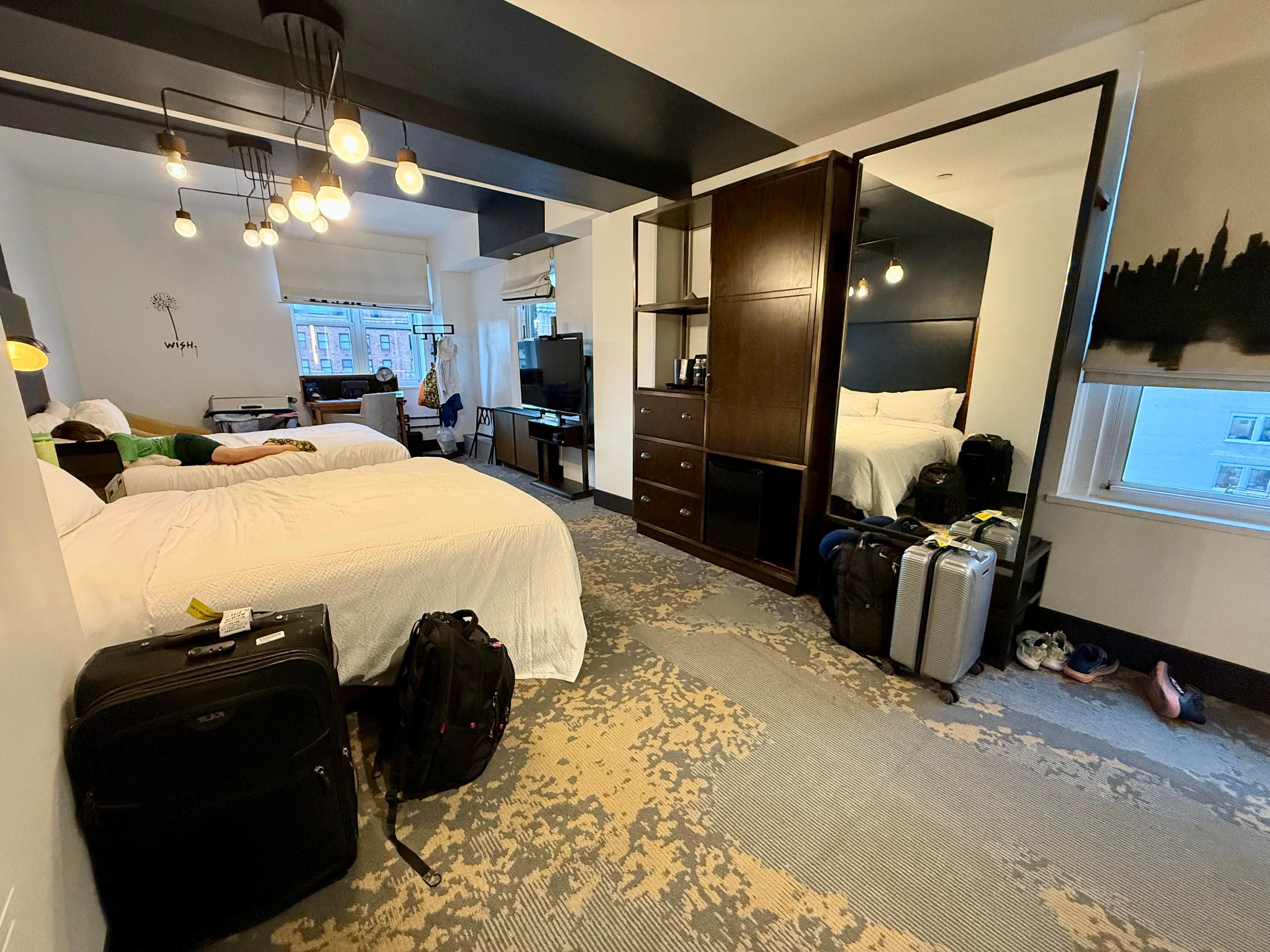 Spacious room with queen beds. 