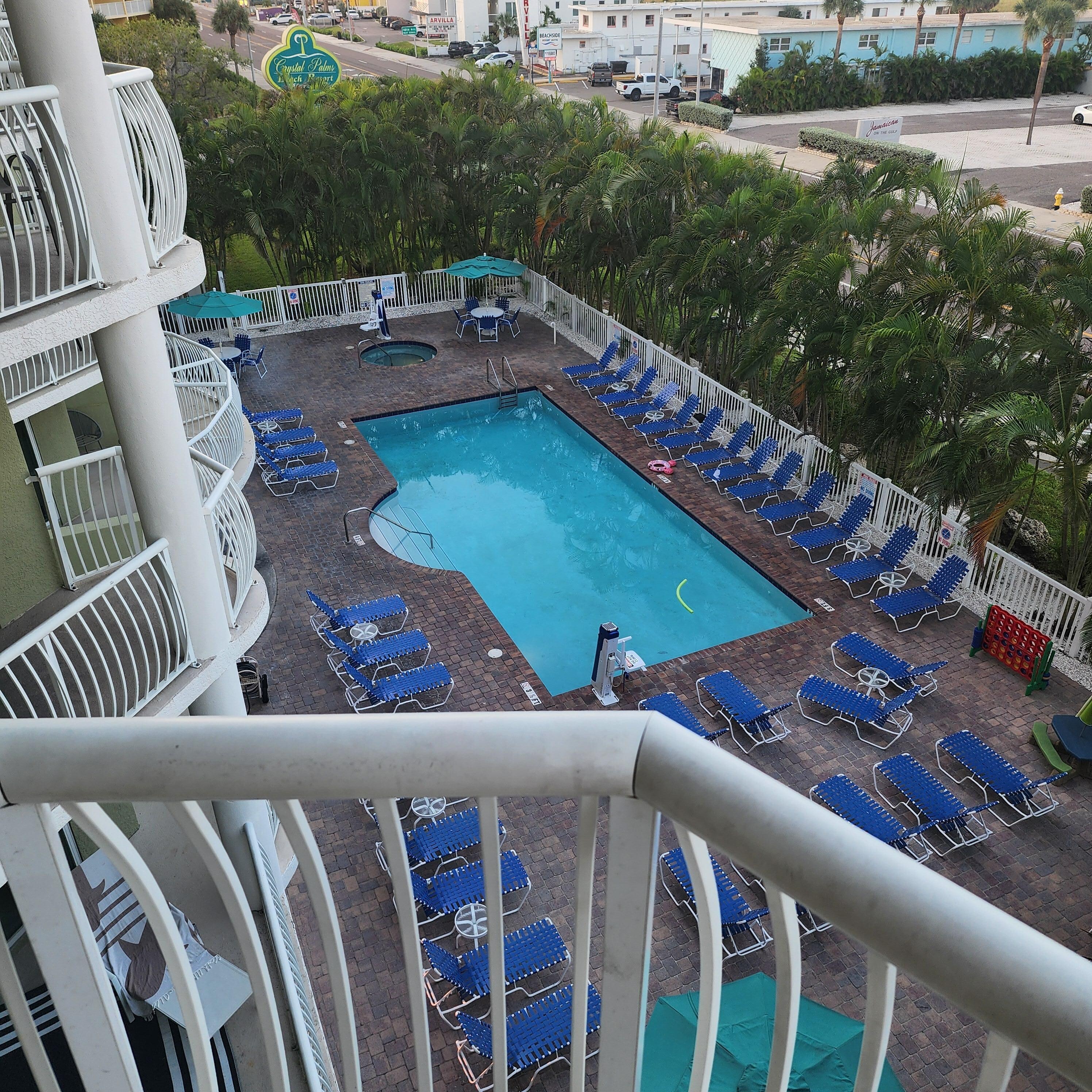 View of pool area from our balcony 