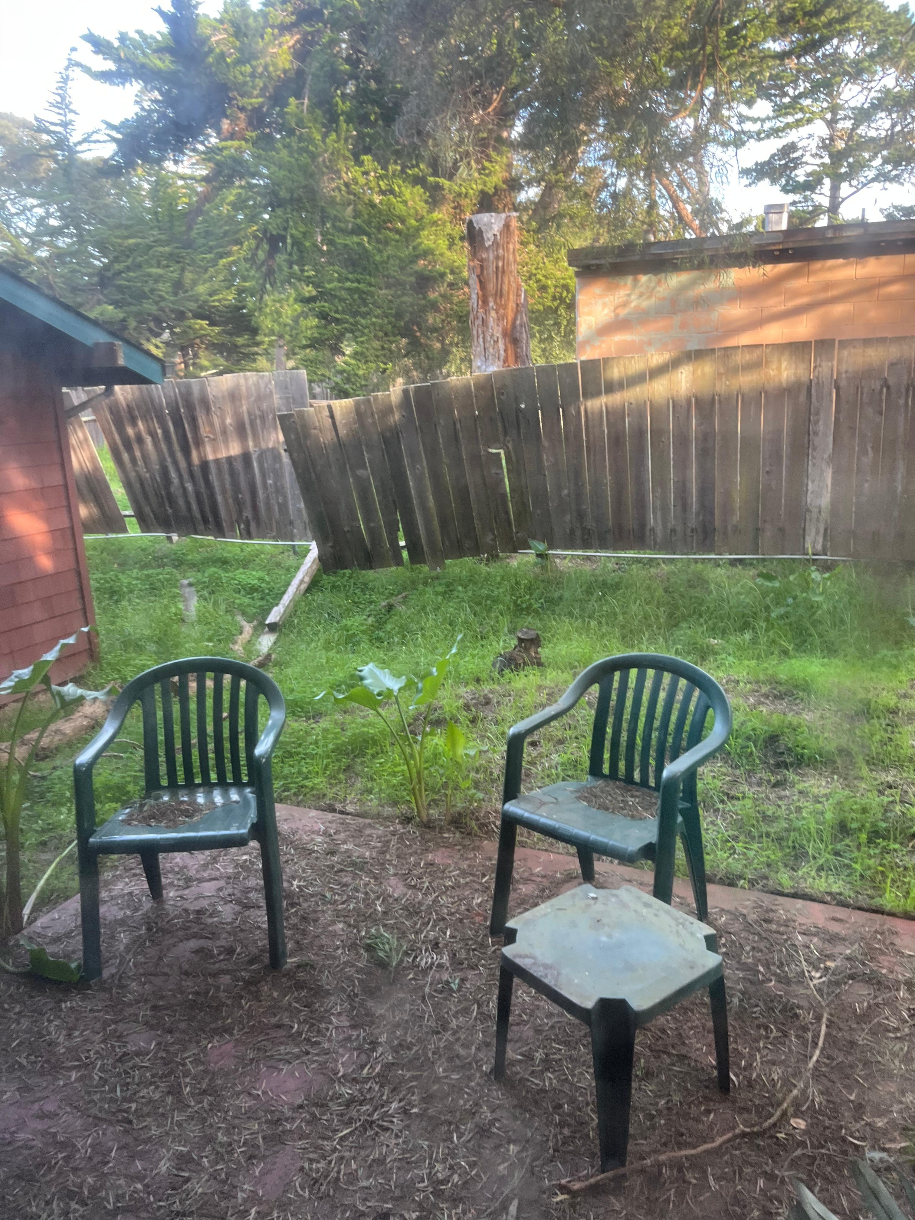 Patio falling fences