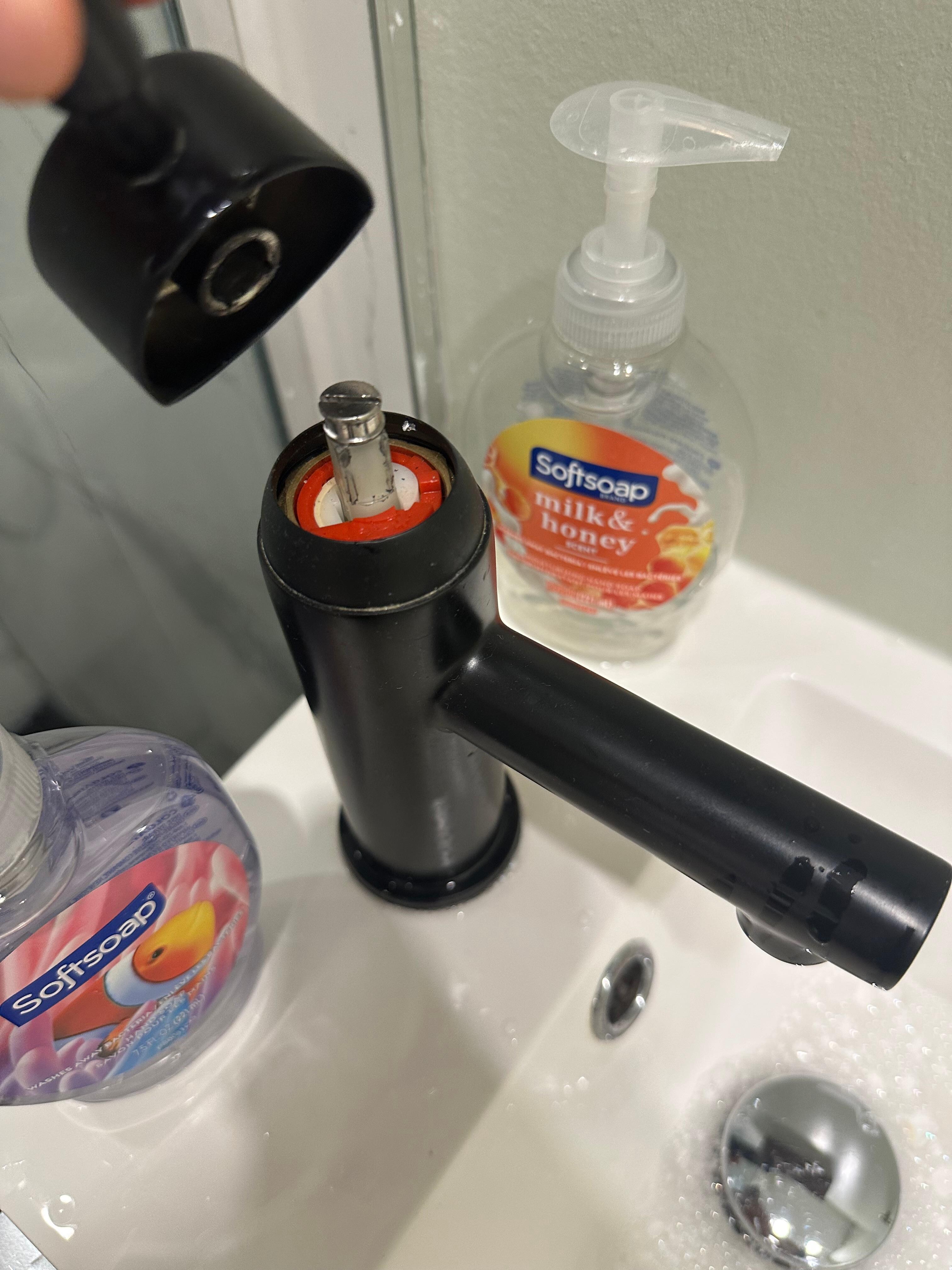 Broken tap in the bathroom