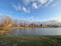 Lake in front of hotel
