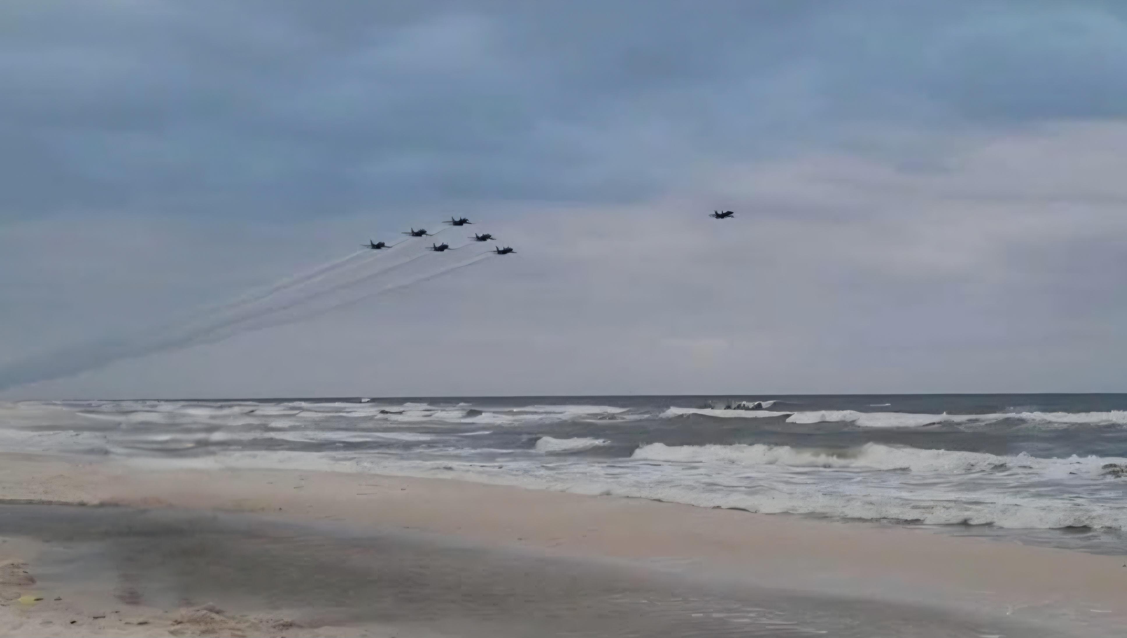 The Blue Angels did a 
"Beach Buzz". 