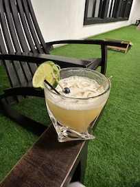 Refreshment I had while playing pickleball and cornhole.