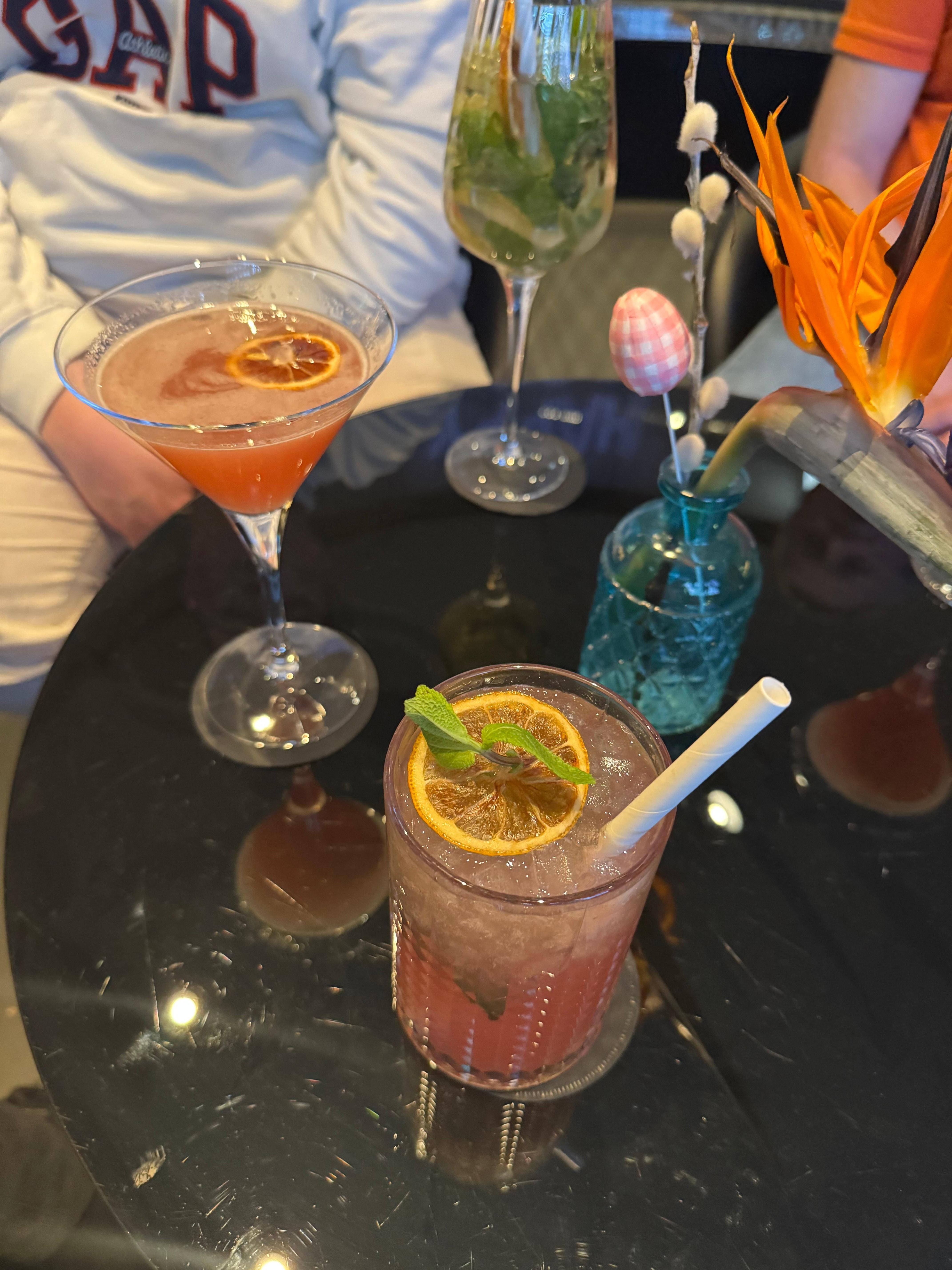 The drinks from the bar at the hotel