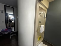 Space pod shower - it’s round inside