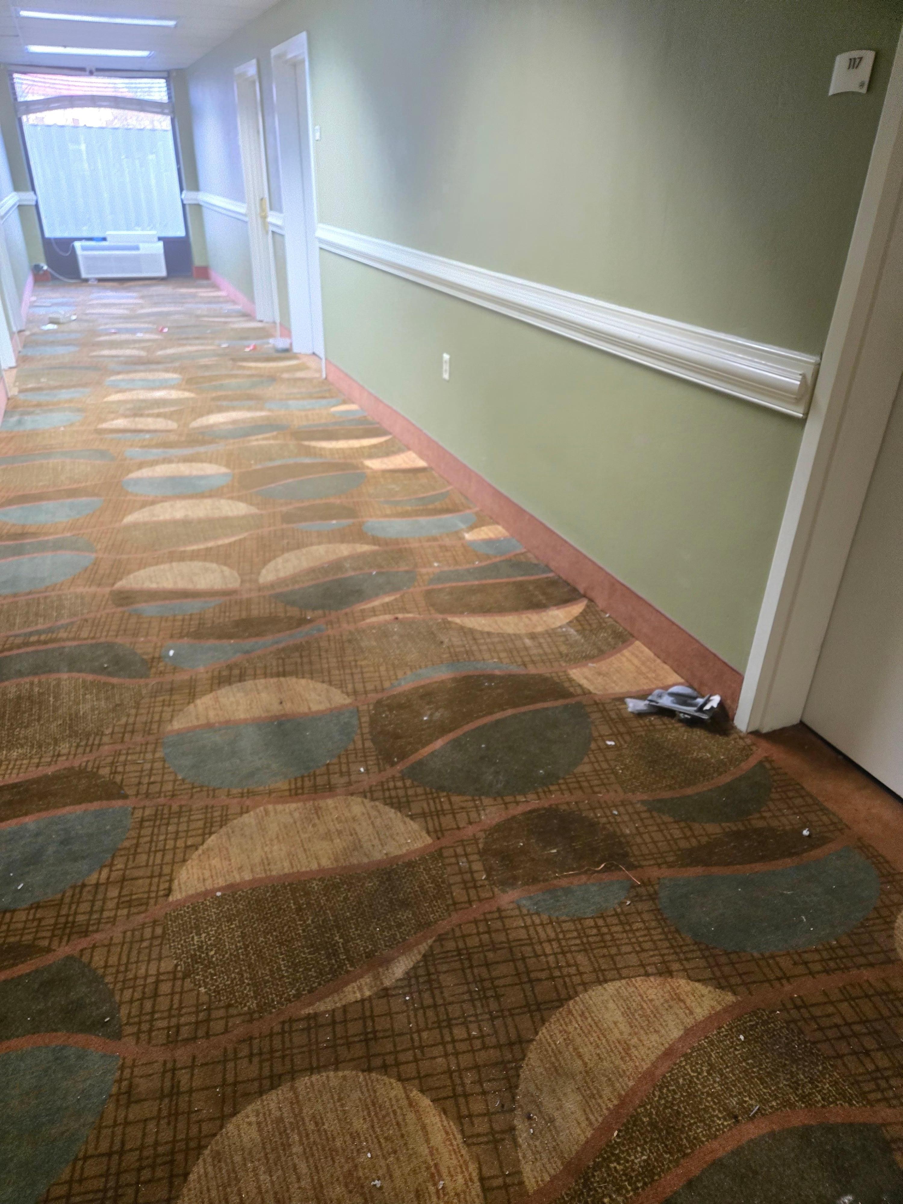 Hallway outside of room