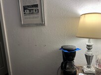 Facing towards bathroom