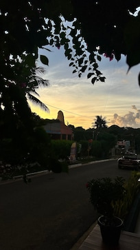 A vista da frente da pousada