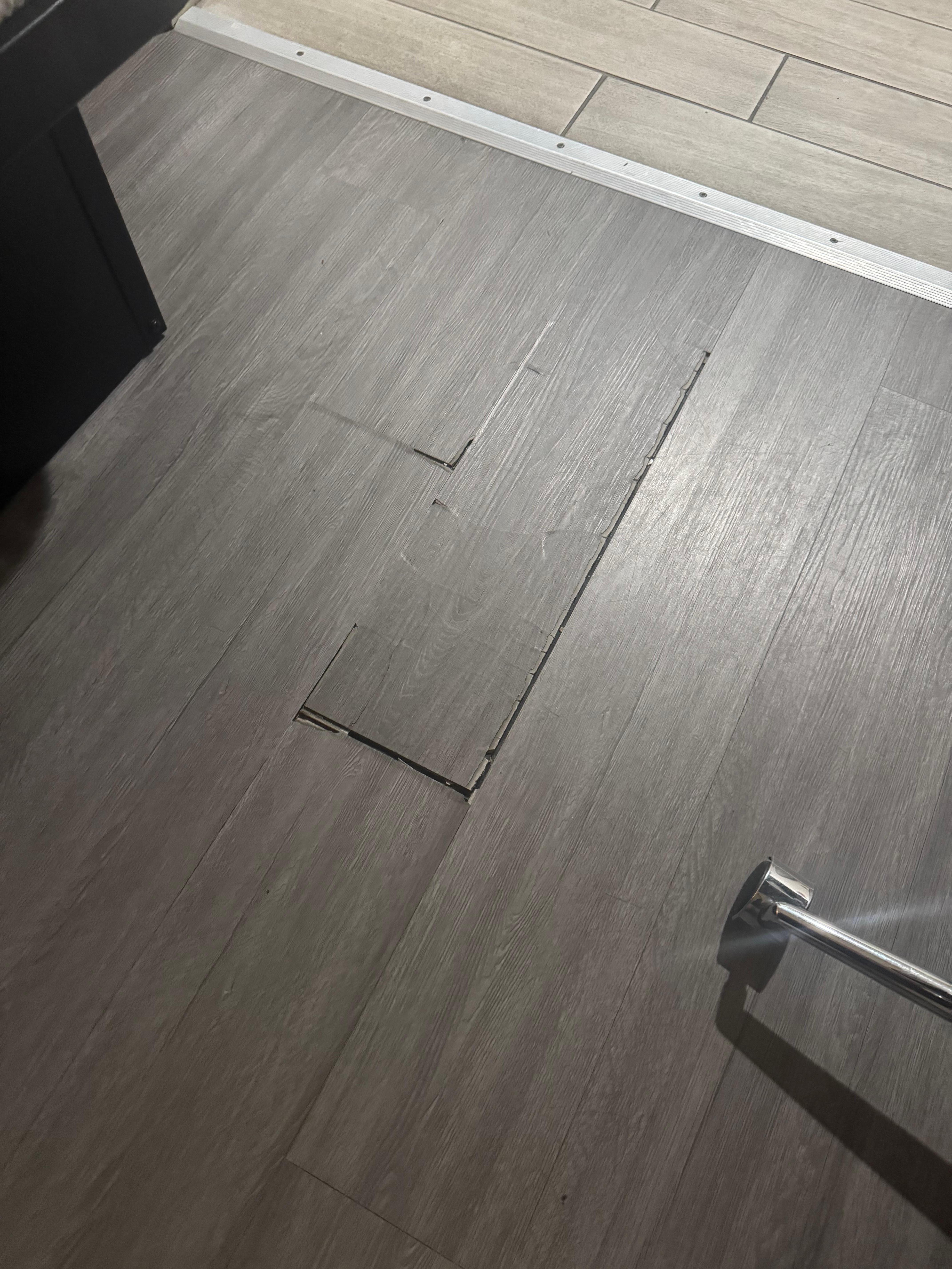 Scraped our foot a few times with this broken piece, there were two 