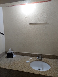 Bare dangling light bulb