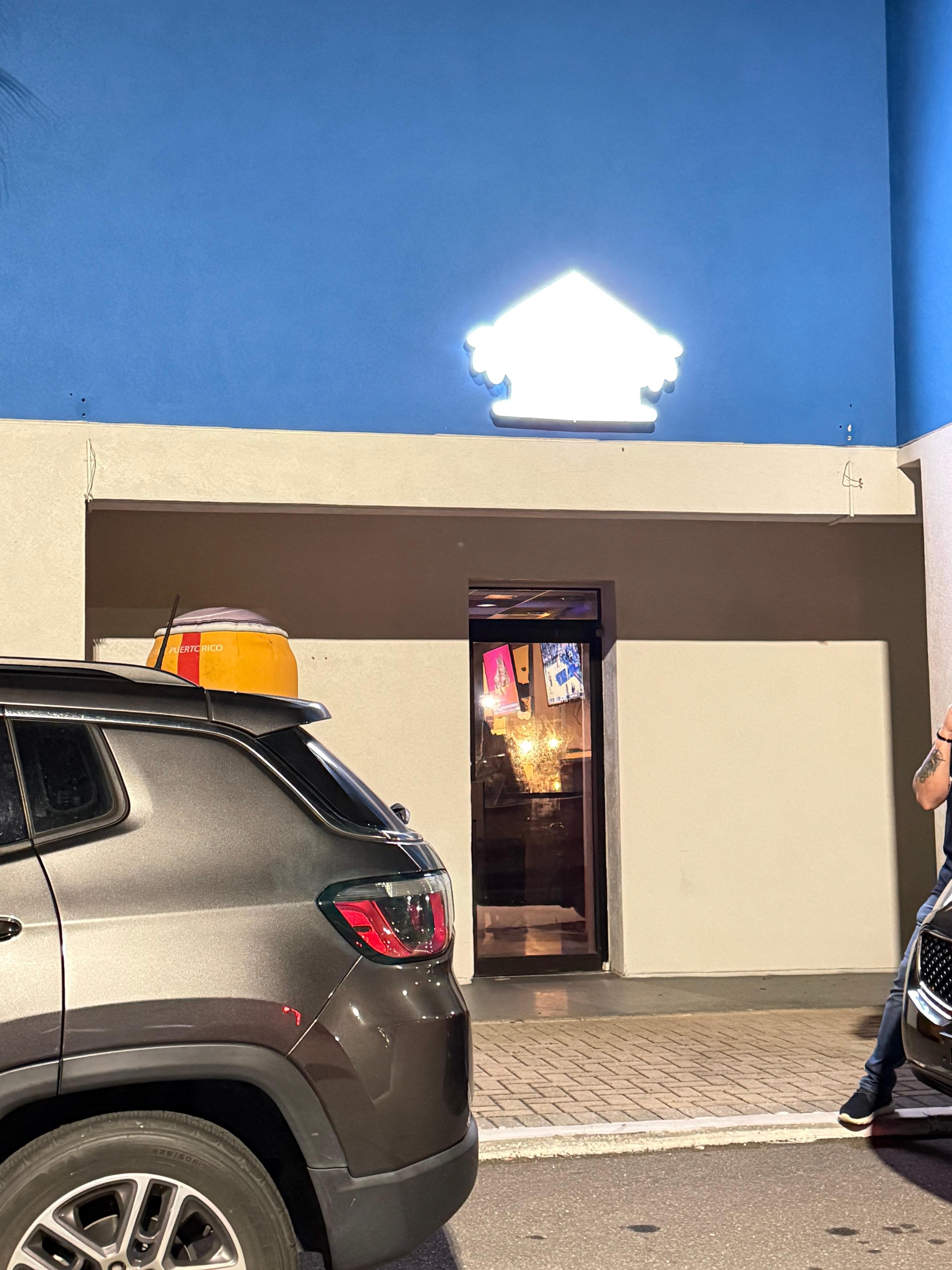 Shady night club in the parking lot