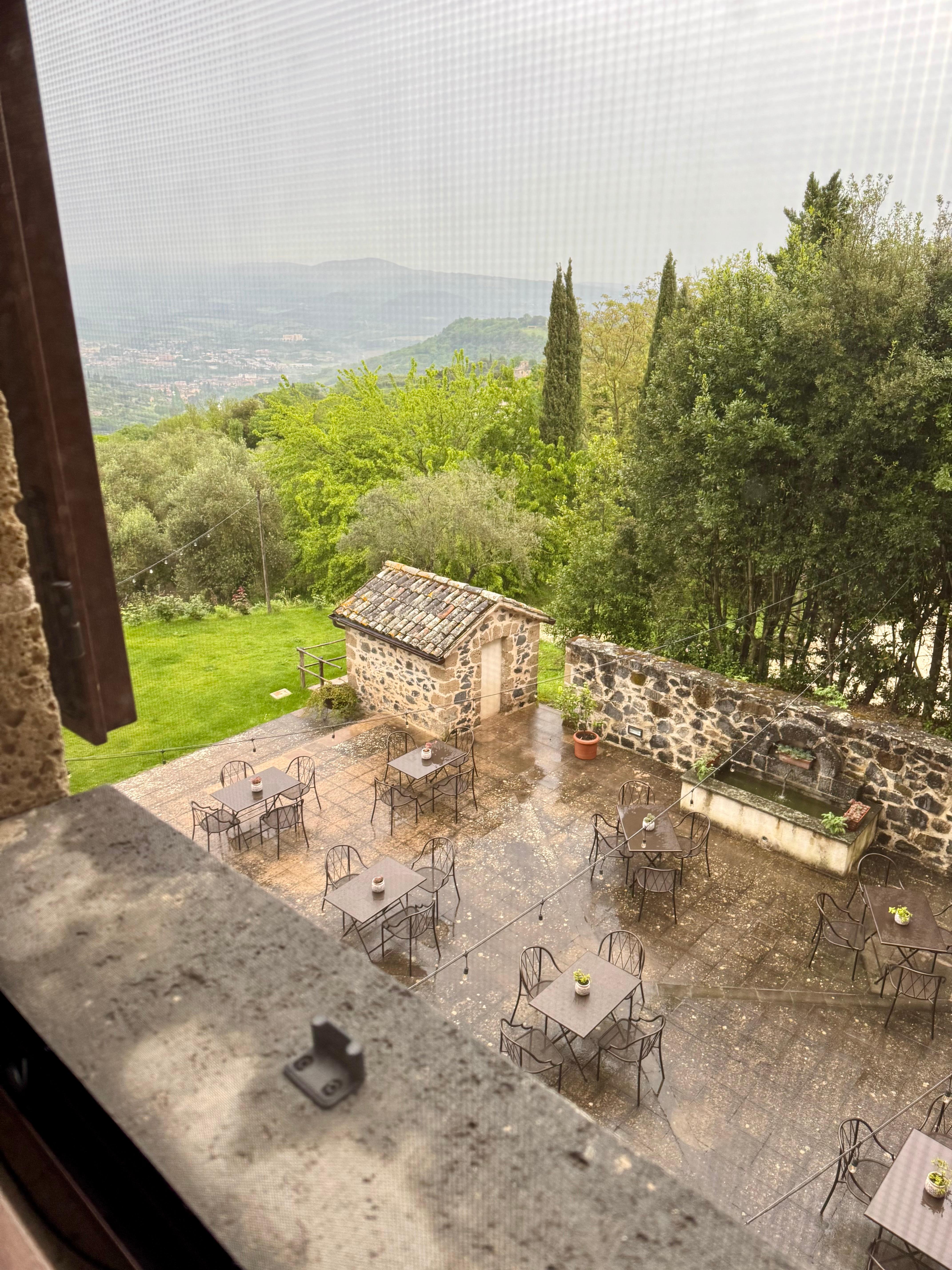 View of outdoor dining area