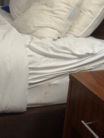 There was blood on one of the beds