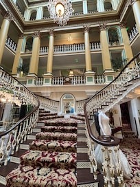 Impressive staircase shows the age and beauty of the hotel