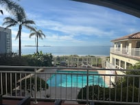 View from large window in living room of apartment.