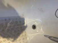 Bath too old and dirty to use.
