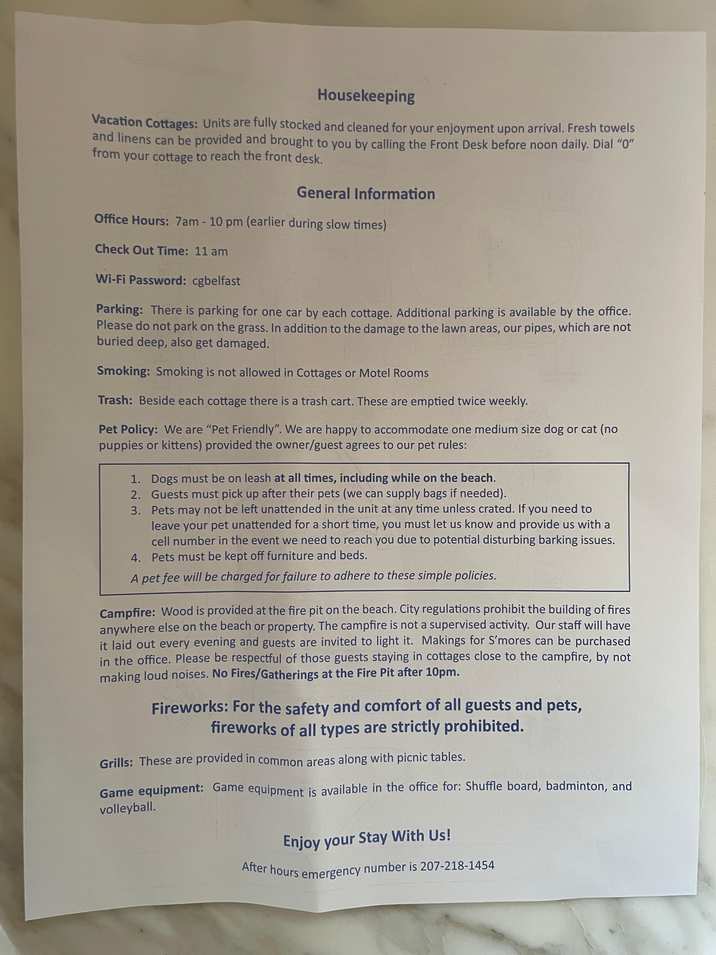 Pet policy 