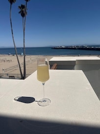 Please excuse the lipstick on my complimentary champagne on arrival. This is the view on my balcony