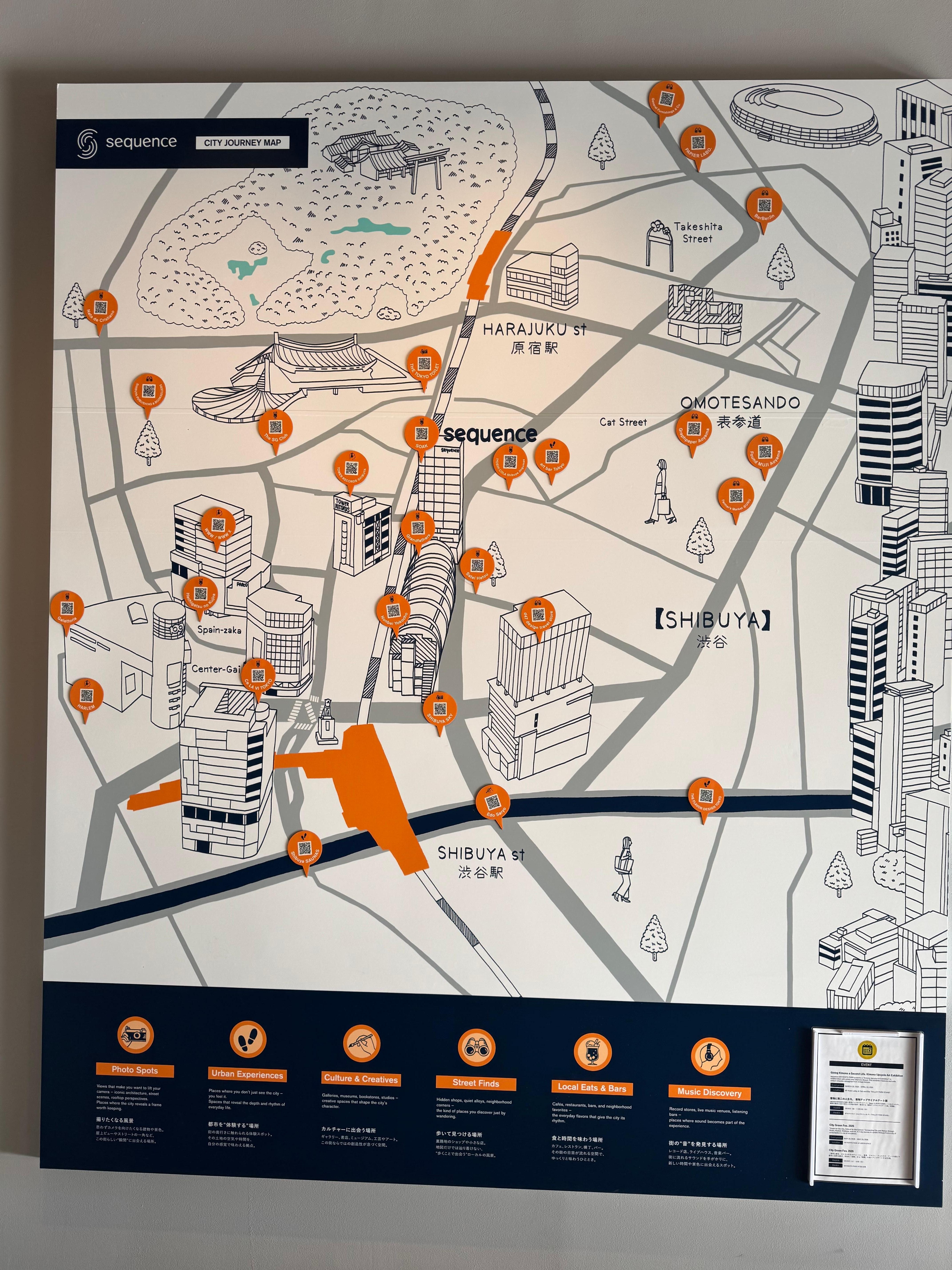 Map in hotel lobby of places to visit