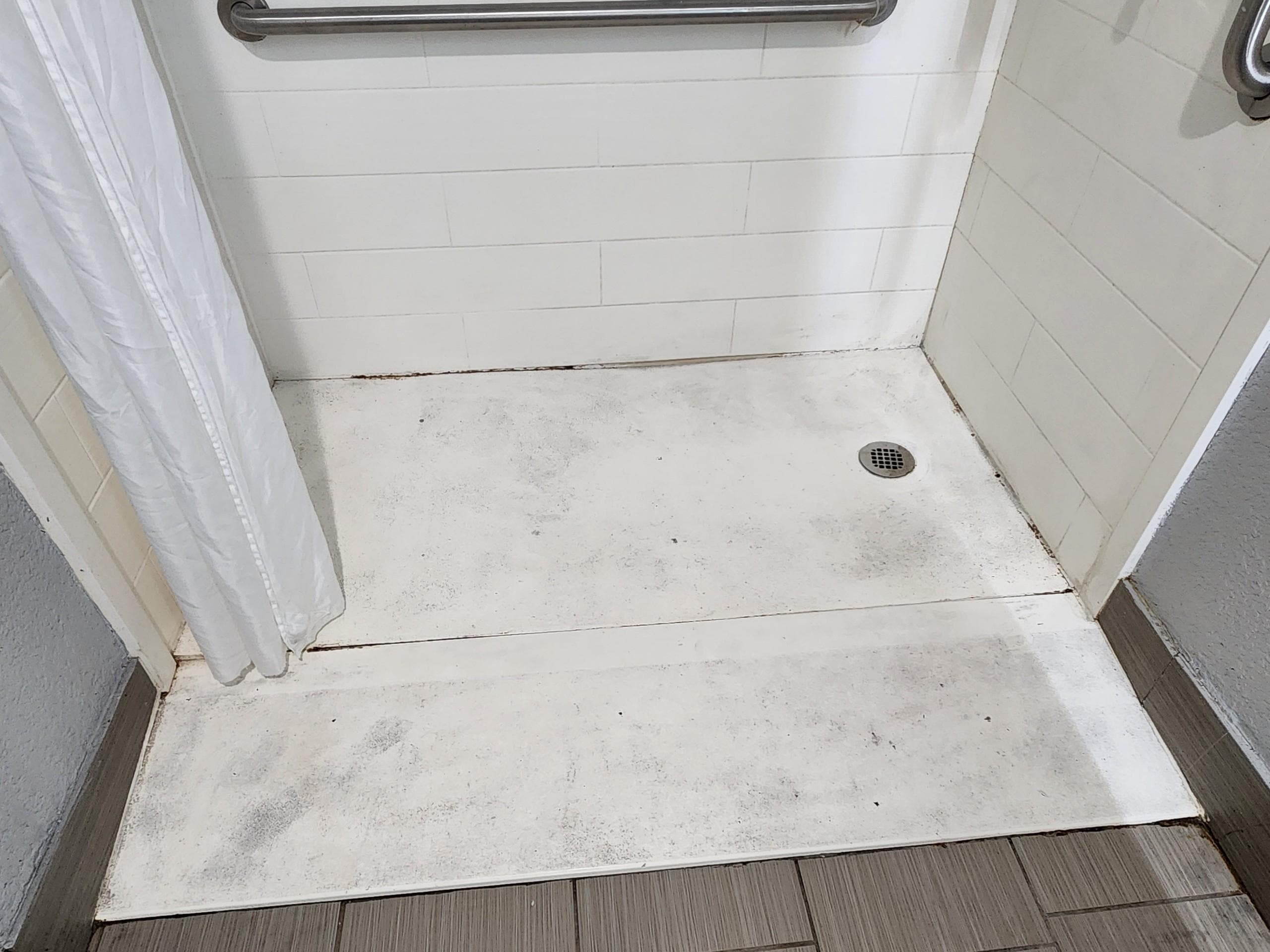 Dirty shower with mold Zoom in on these photos 
