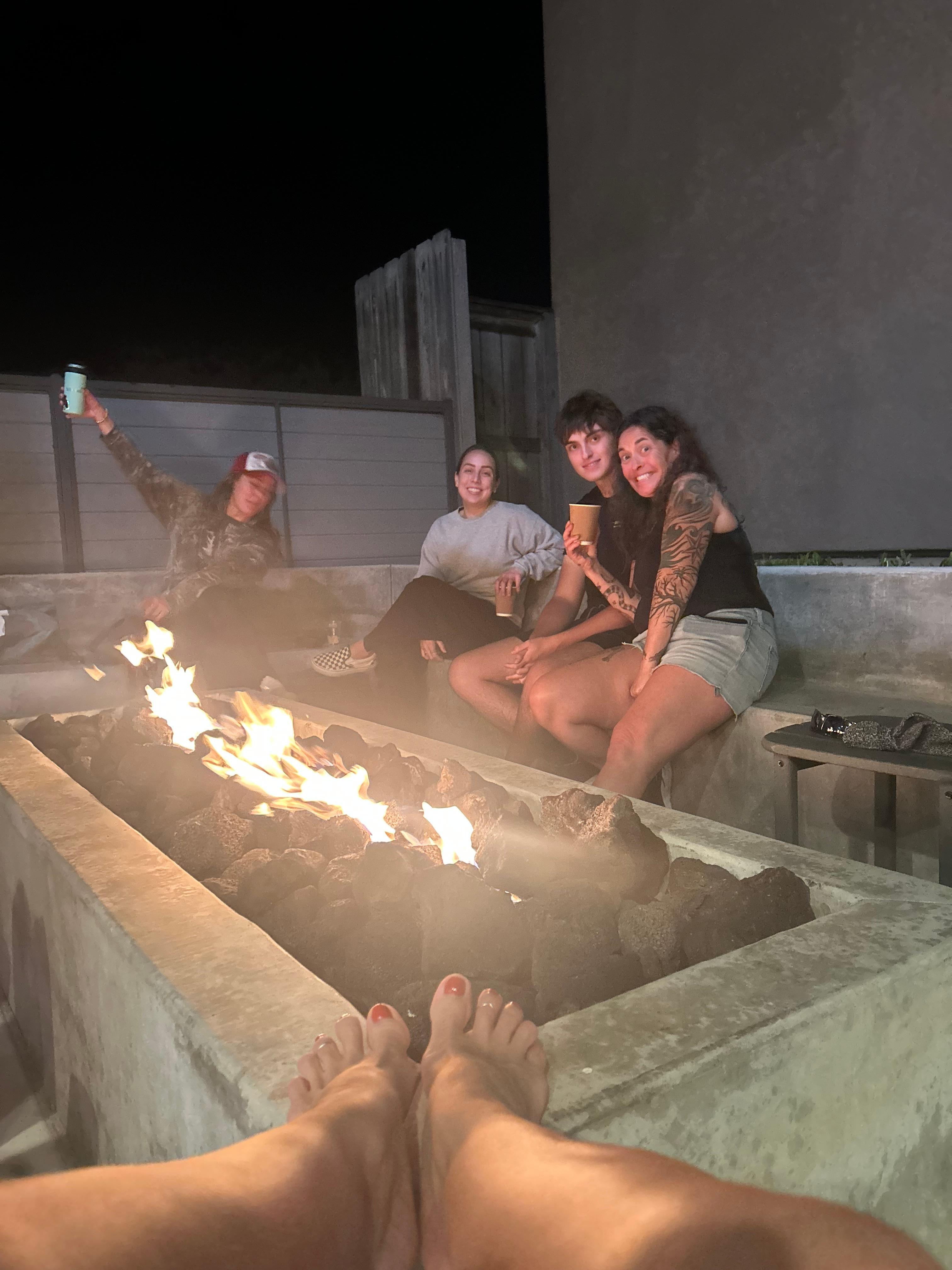 Back patio in the evening 