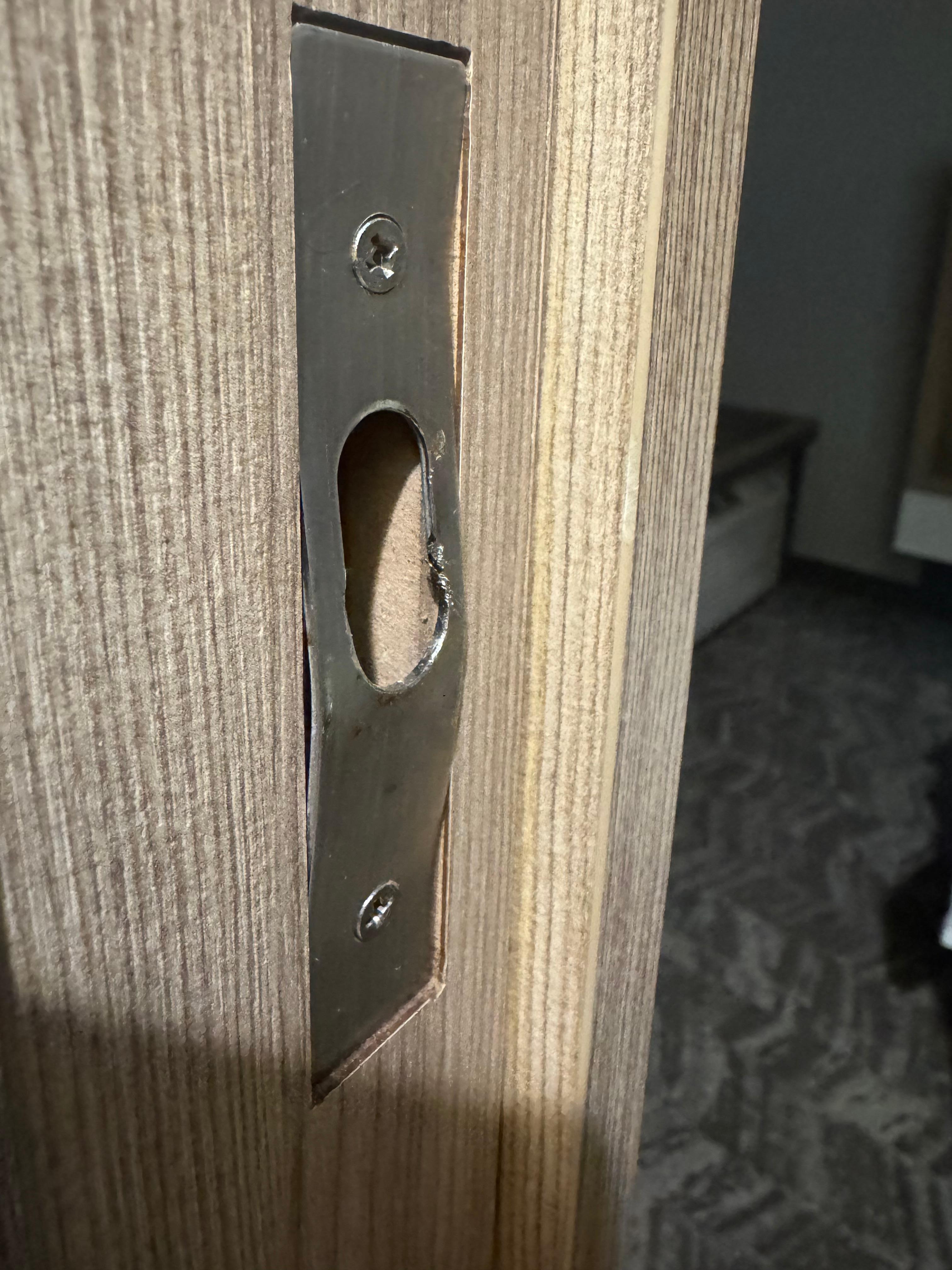 The warped lock on the bathroom door, that I then got stuck in the bathroom and couldn’t get out. Family member had to let me out from the outside 