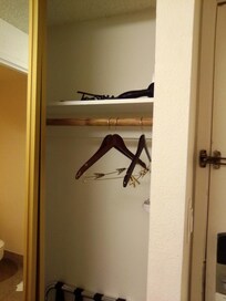 Closet for storage & hanging cloths!