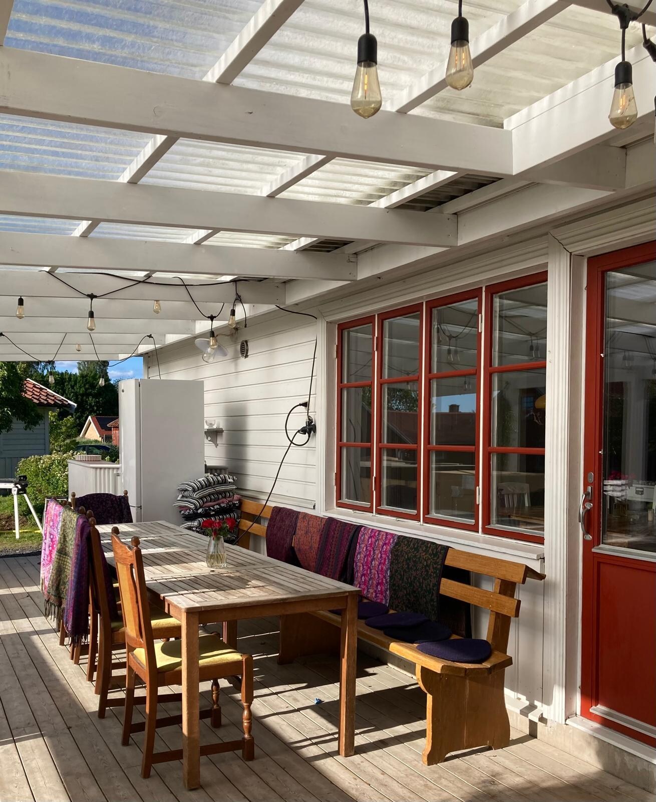 Verandan direkt utanför köket