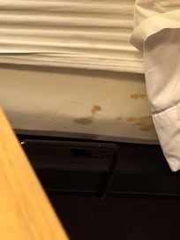Dirty bed and sheets