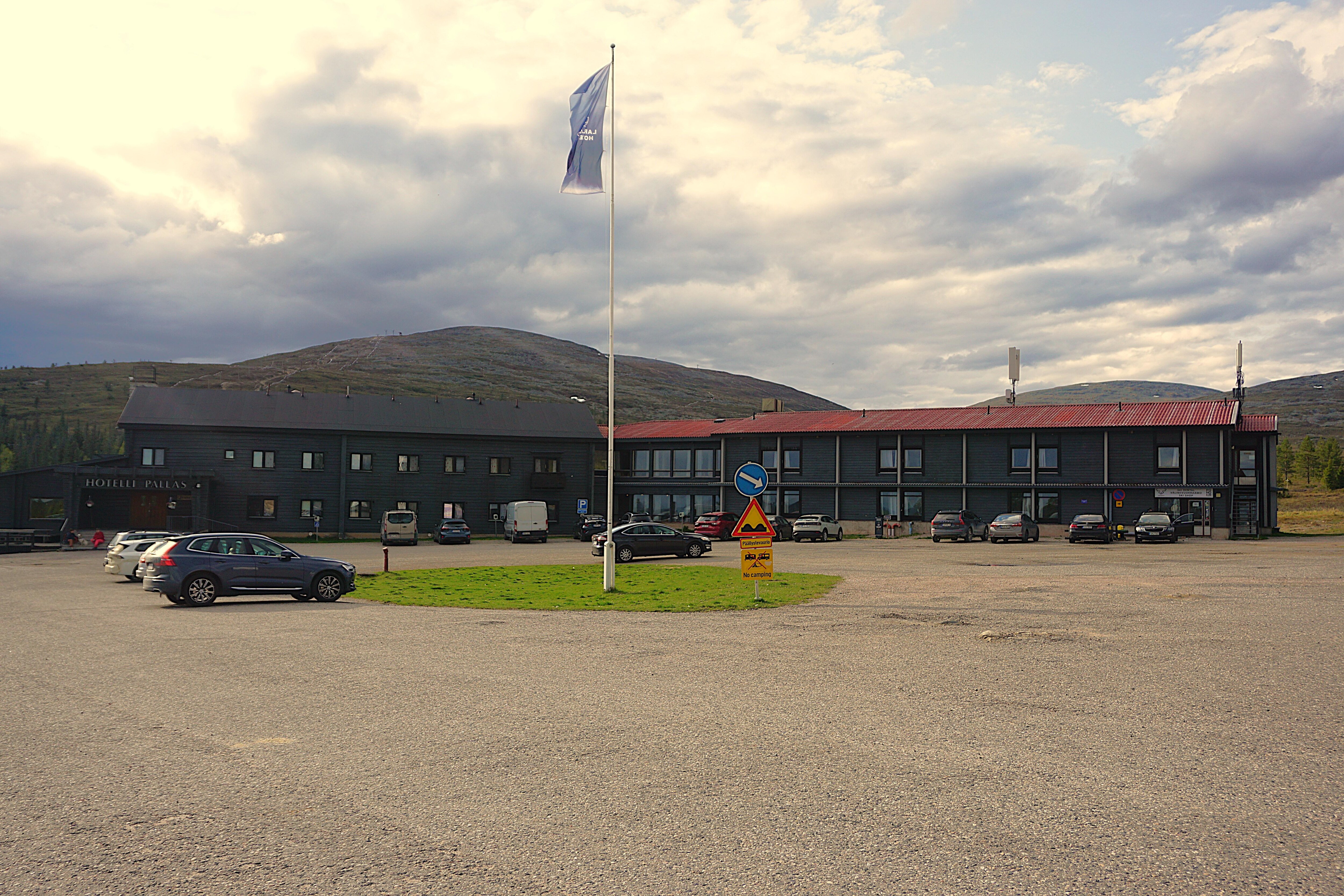 In front of Lapland Hotel Pallas