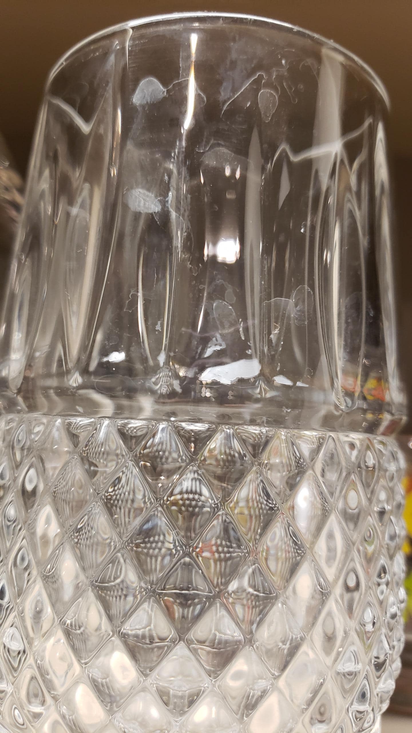 All glassware was covered in a film, this one had maybe dried milk all throughout.