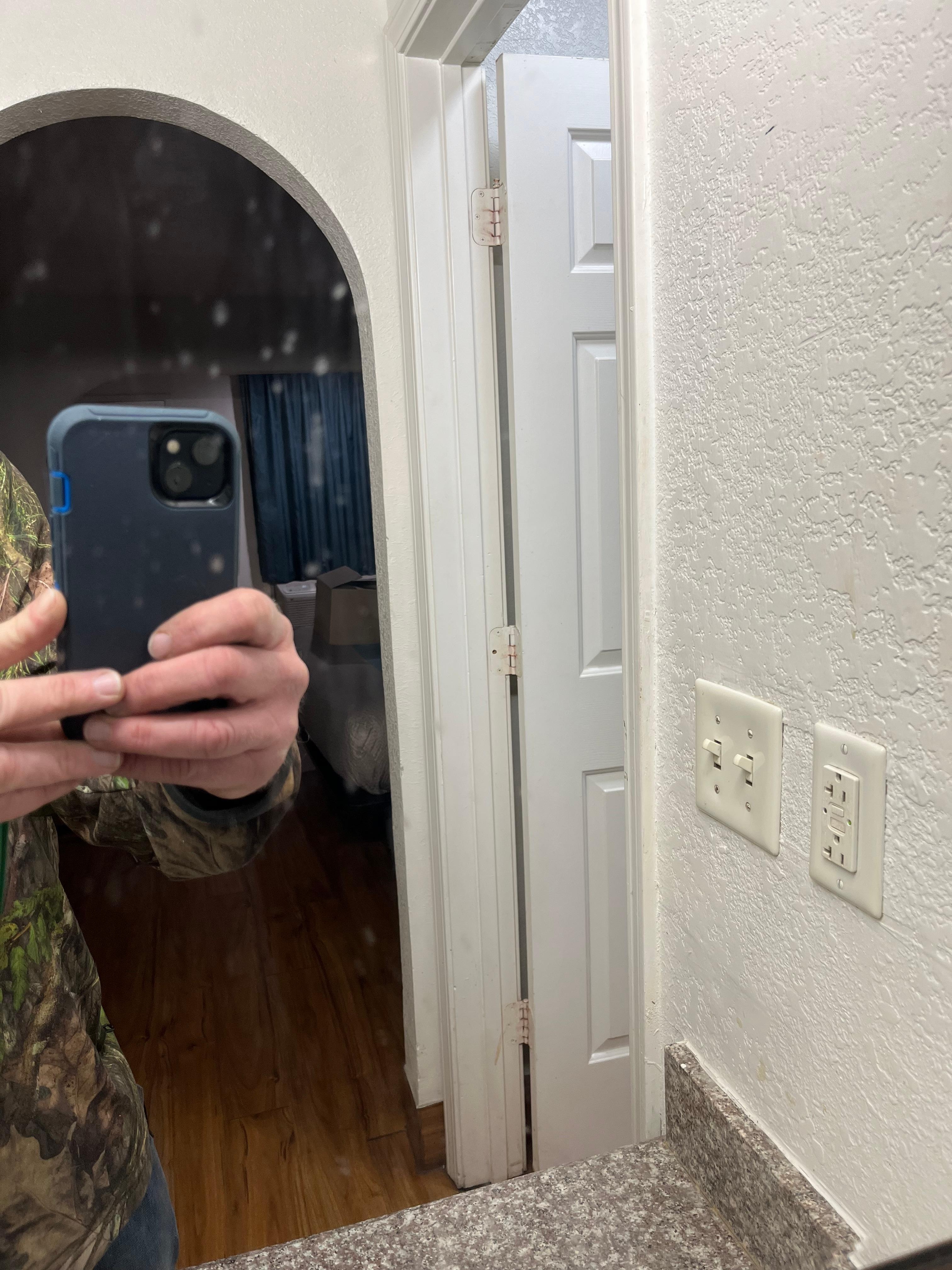 Mirror looked like somebody sneezed  on it