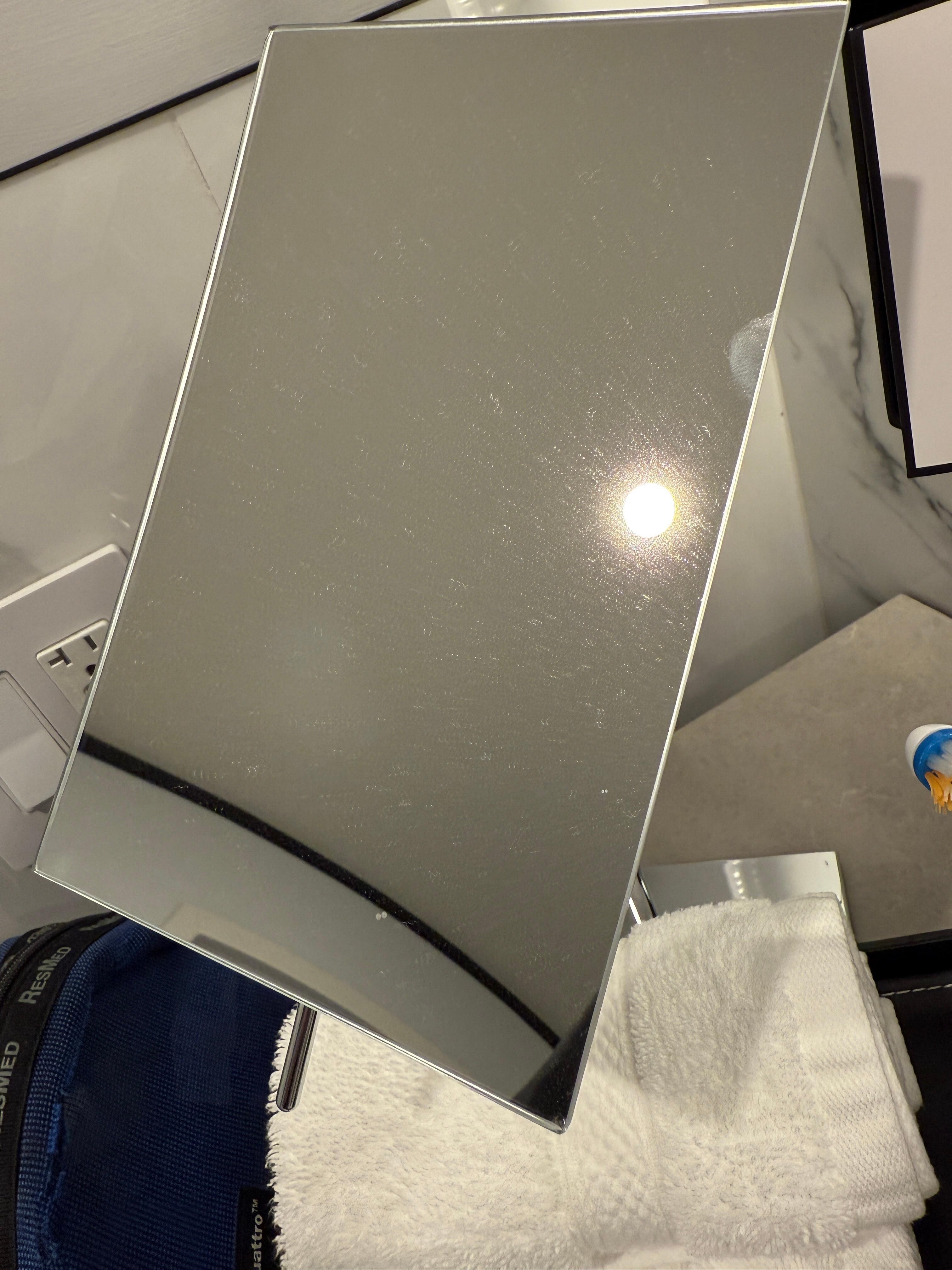 This was the mirror  after they apparently had cleaned! 