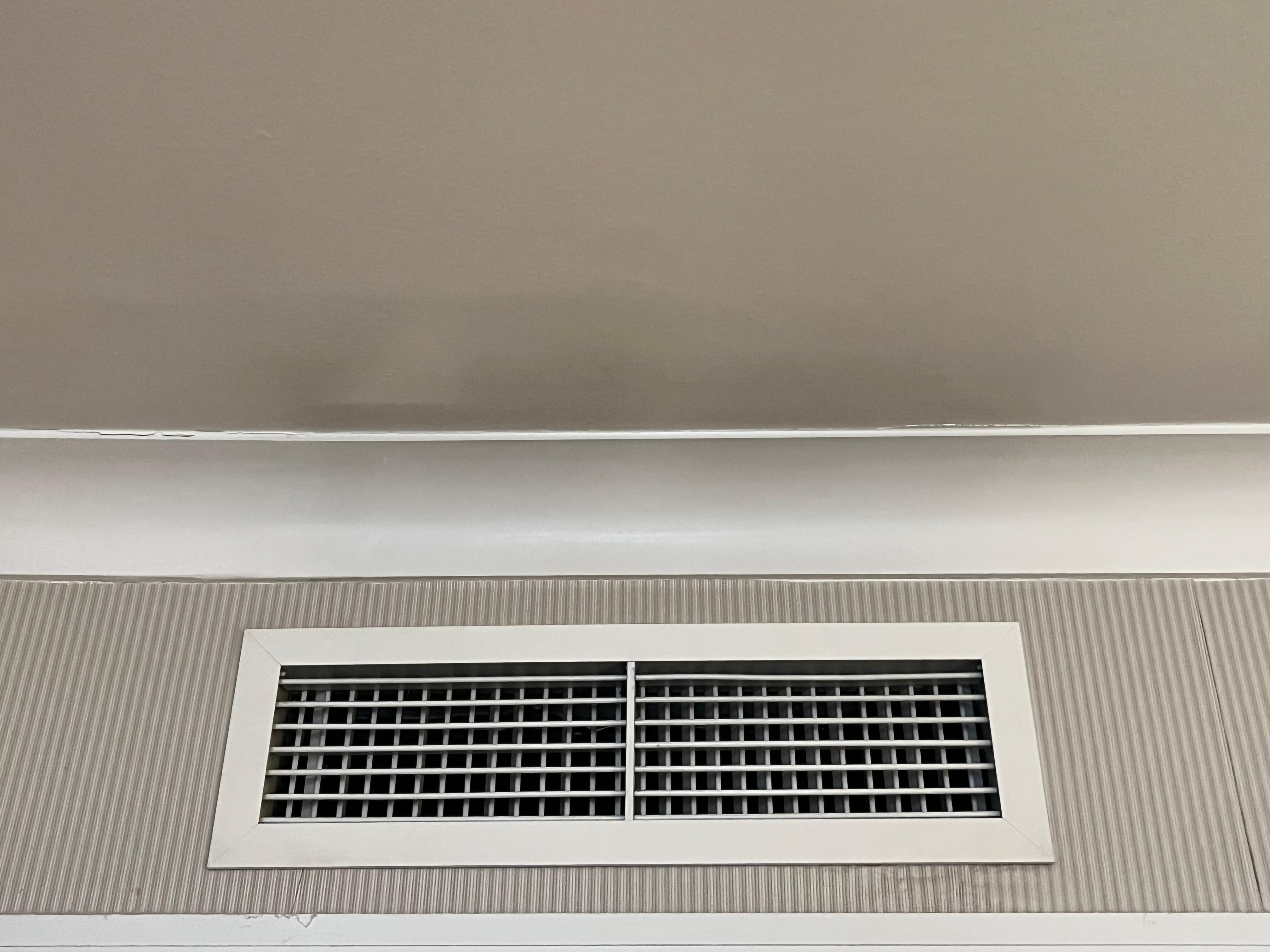Black dirt from the vent on the ceiling