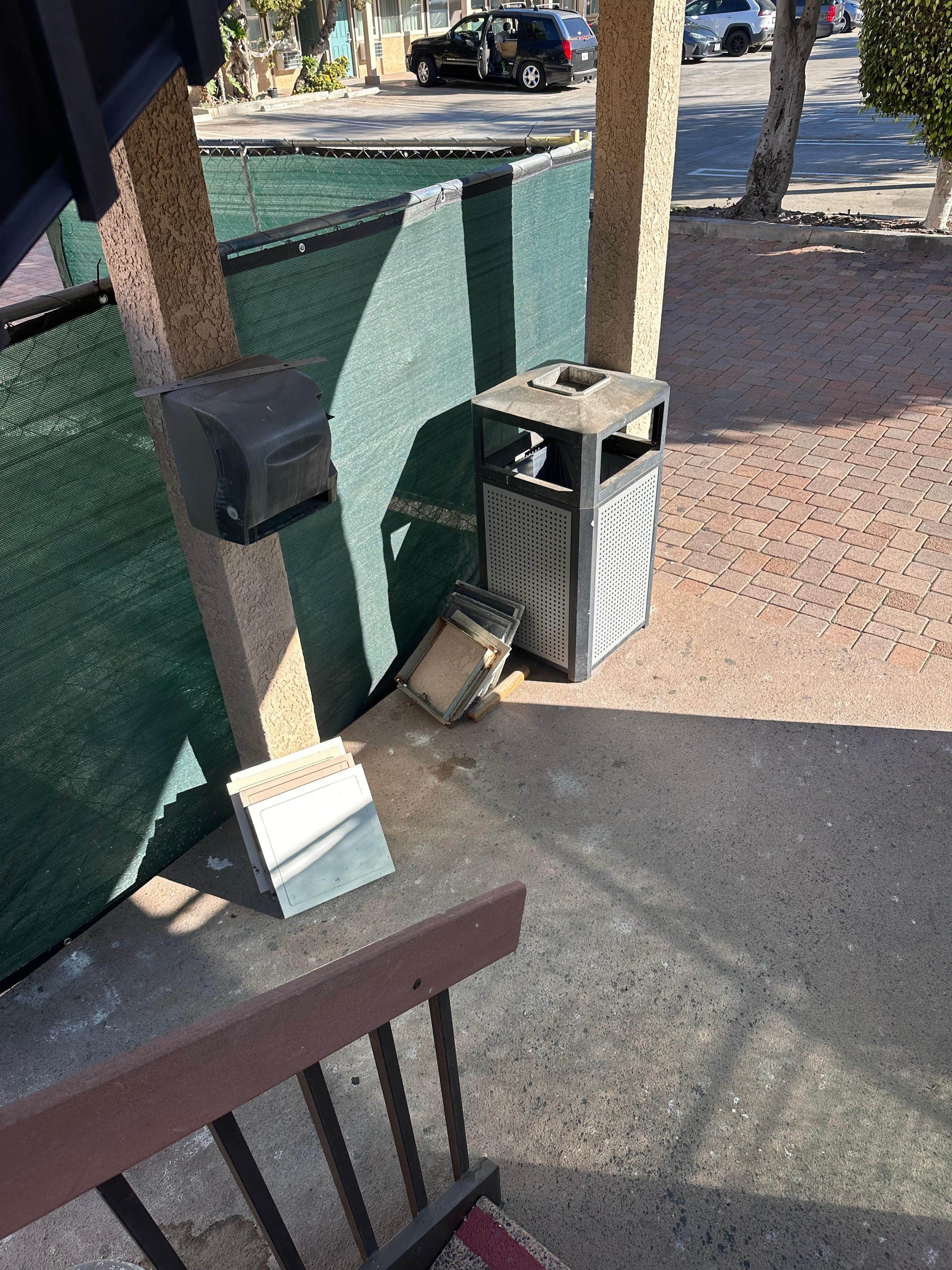 Construction trash in guest area