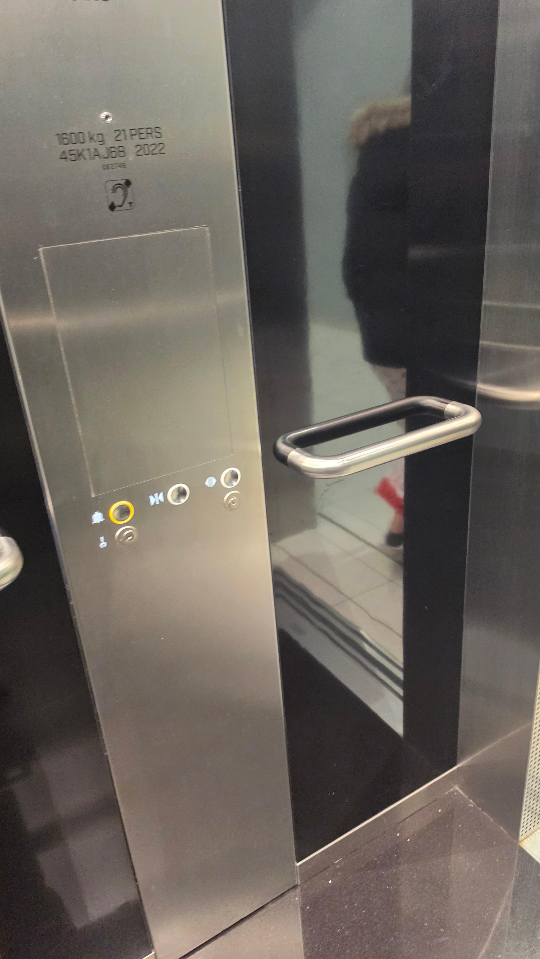 There is not buttons for to chose floor. So if your stuck your stuck. Special a supervisor ask why I did not exit elevator when it was malfunction. I was stuck an no help answered in time.