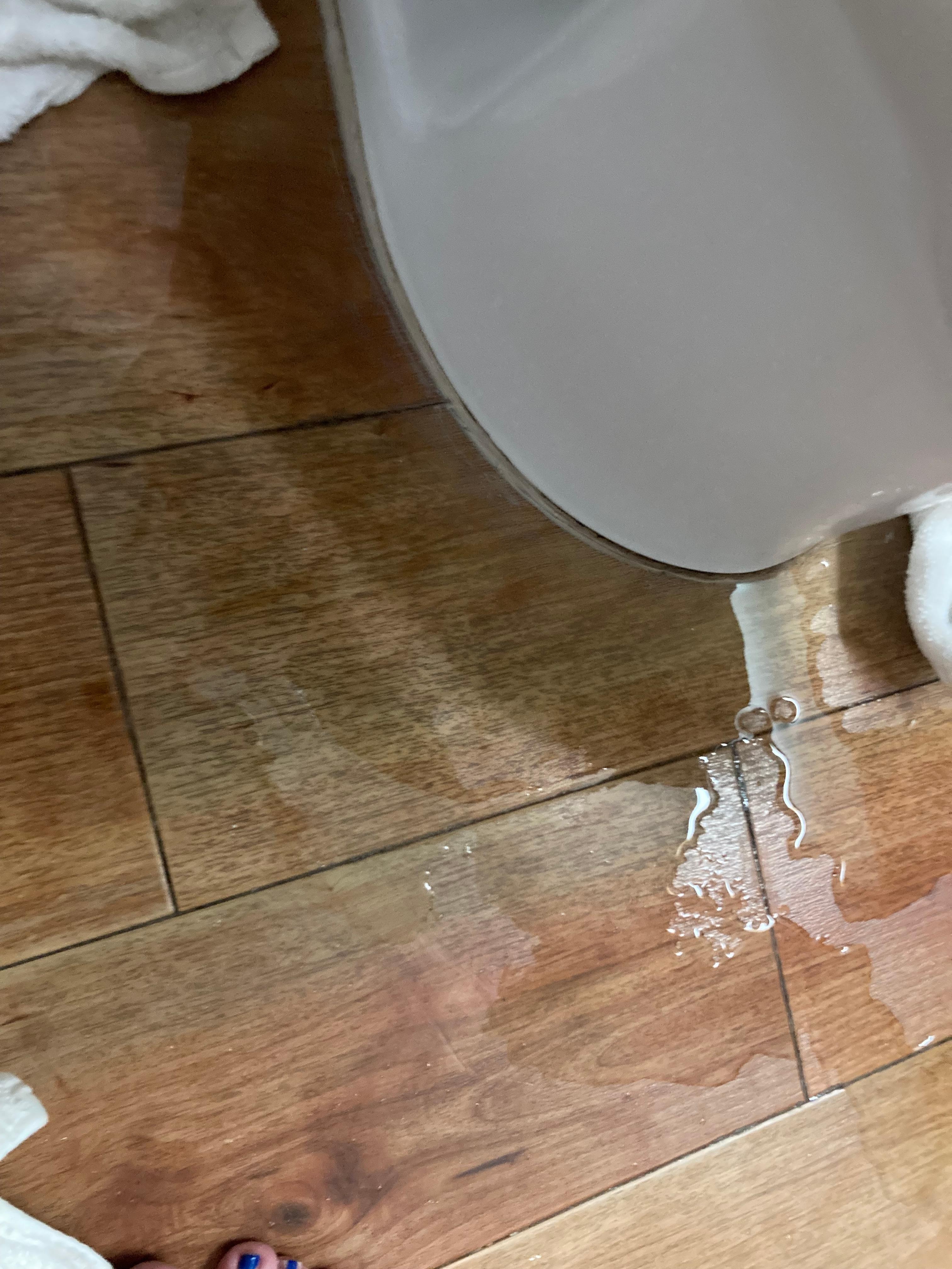 Water pooled on the floor 