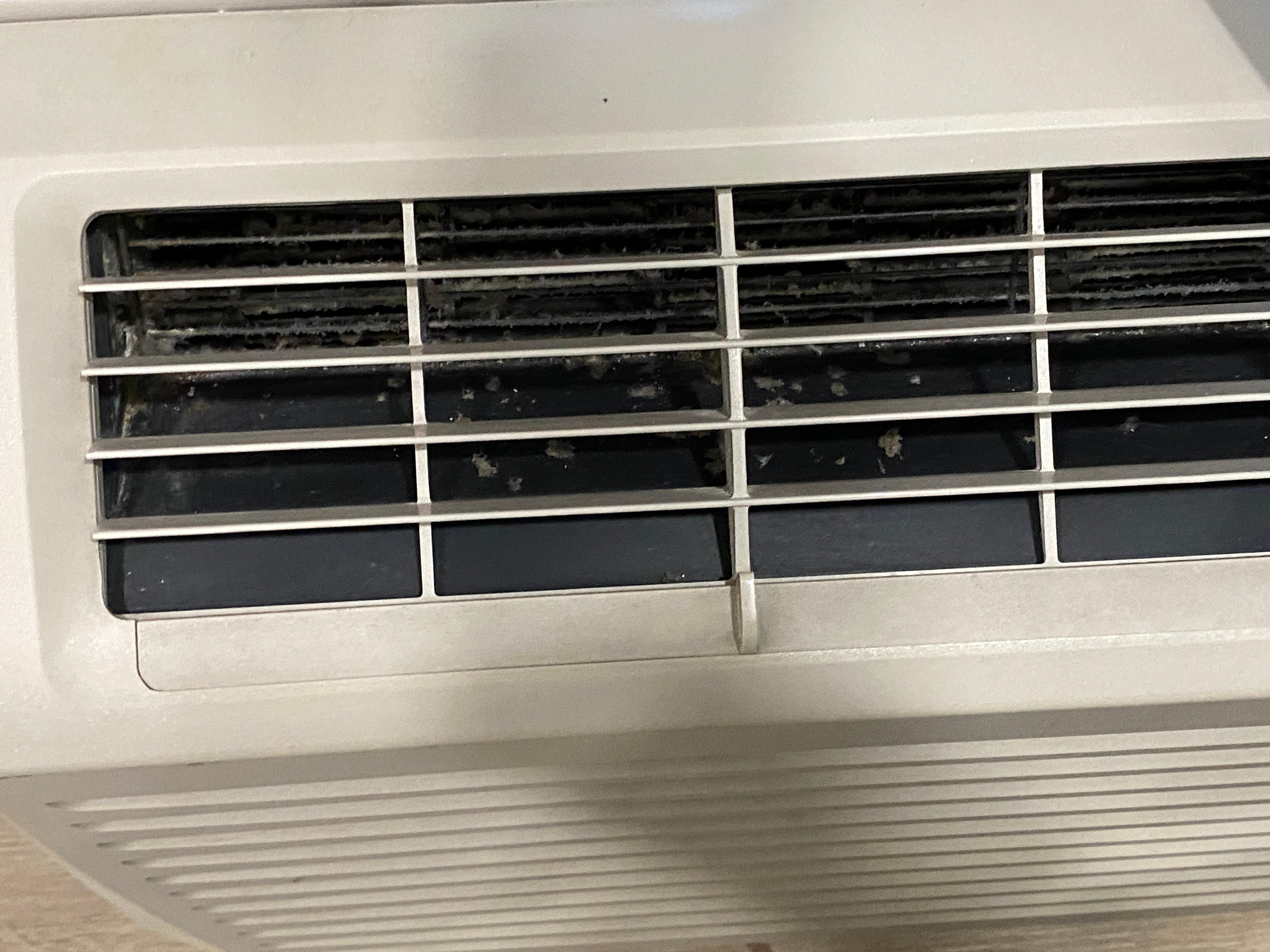 The outlet of air conditioner (very dirty)