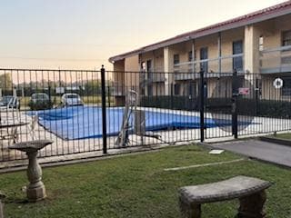 Hotel Promotes a pool.  It was not available - covered by a damaged cover