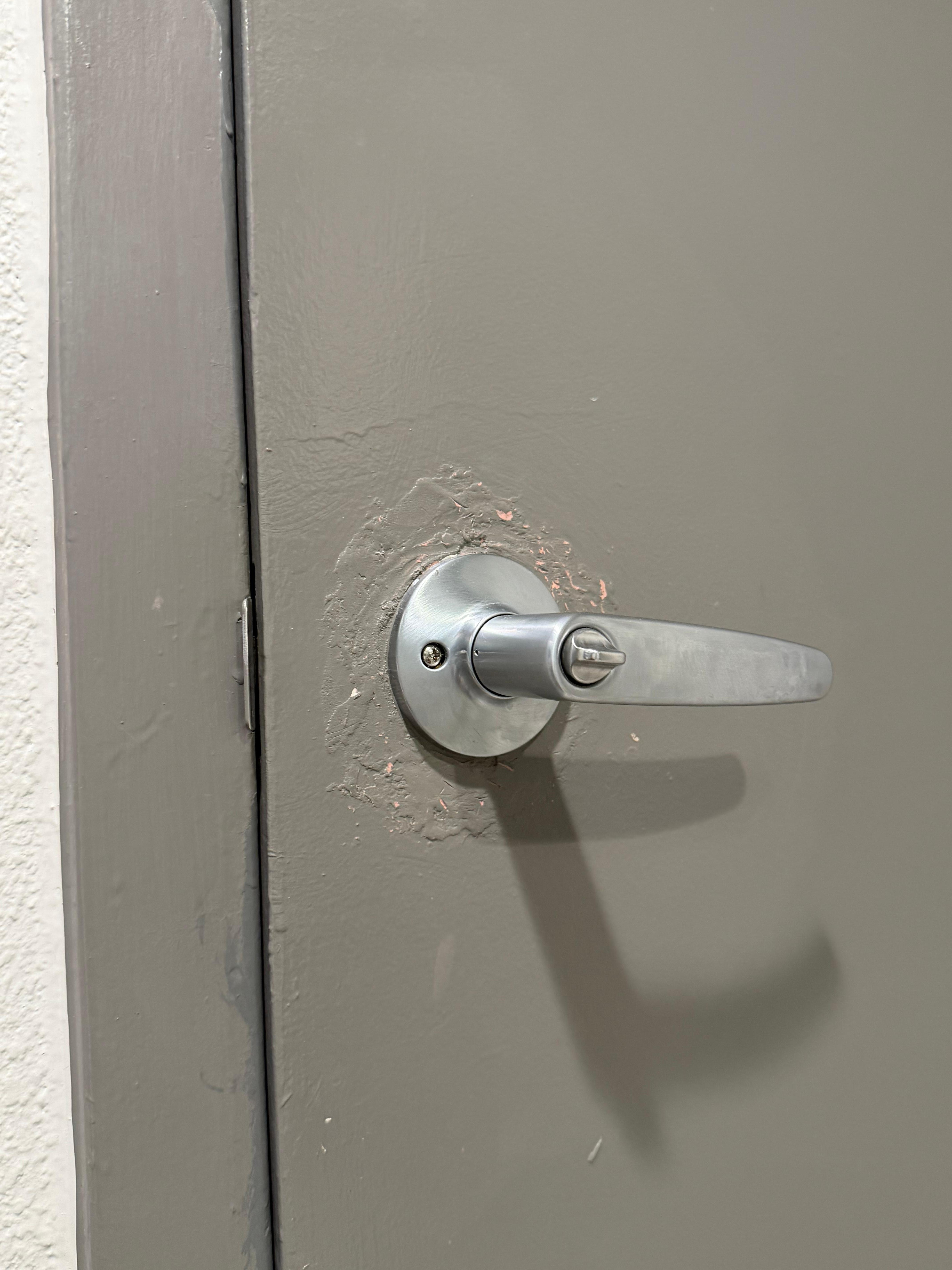 Bathroom door handle repair in our junior suite is an example of the condition of the room.  