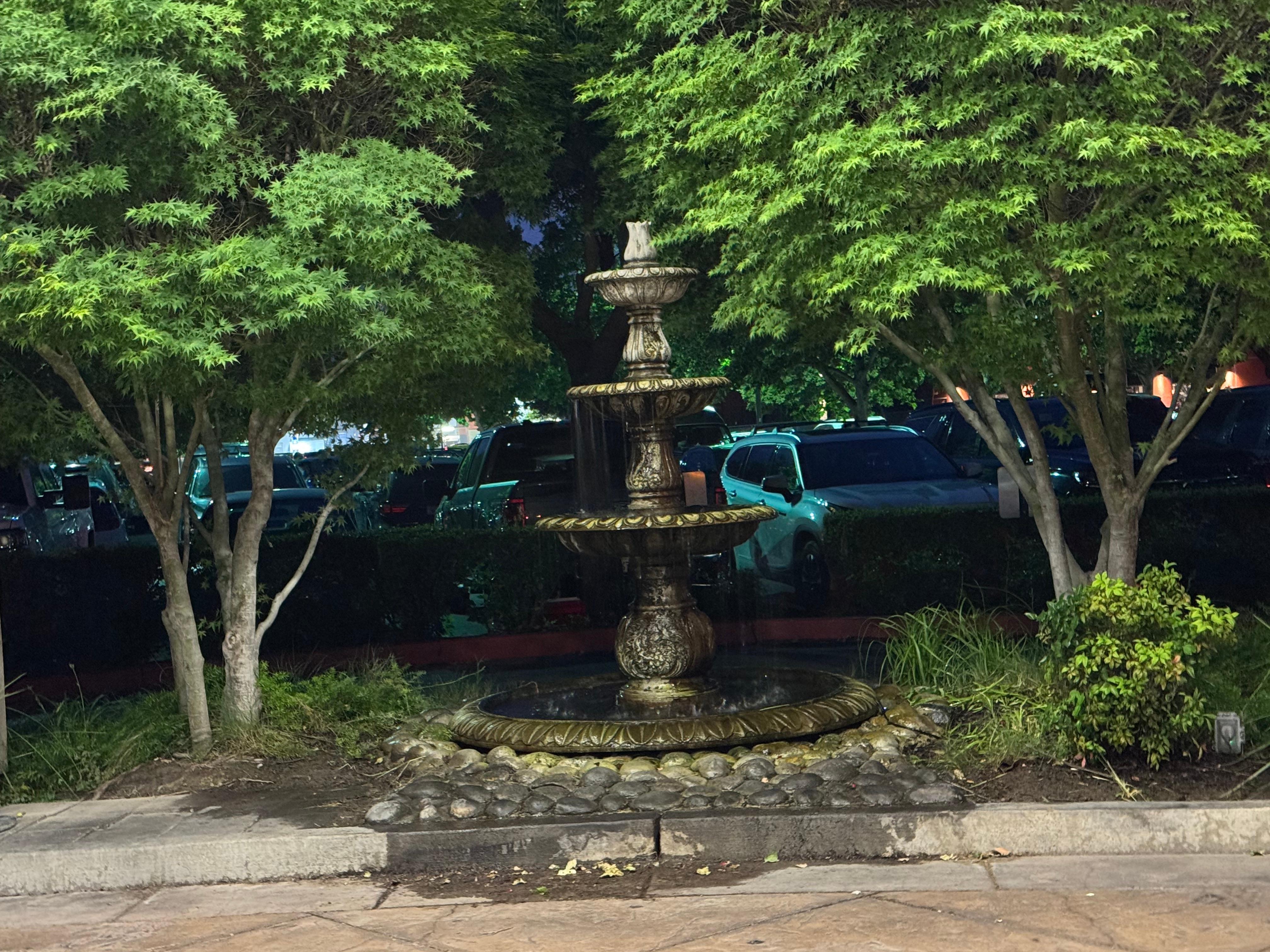 Outside fountain at entrance 