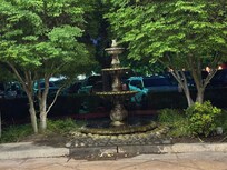 Outside fountain at entrance