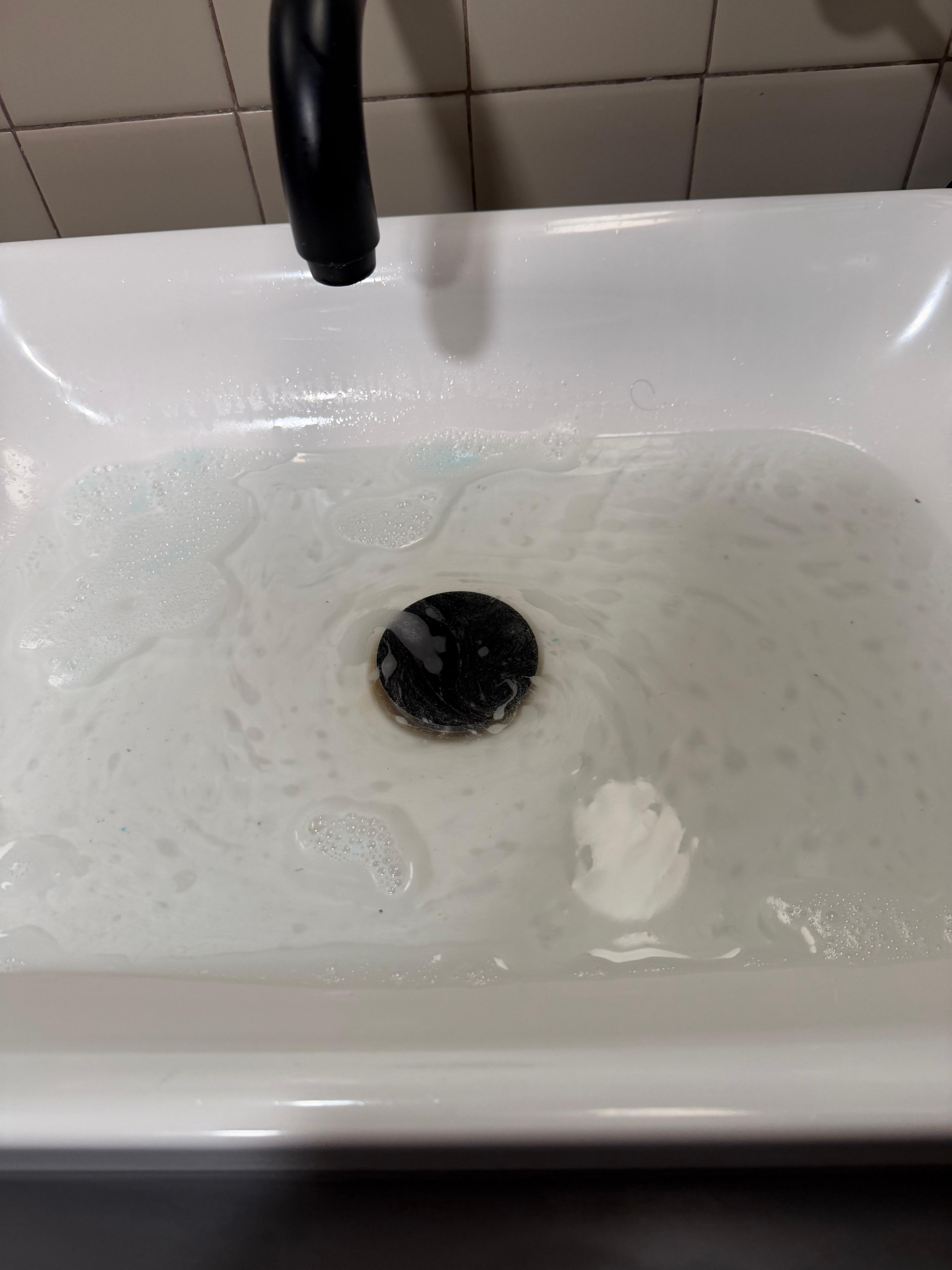 Sink took forever to drain.